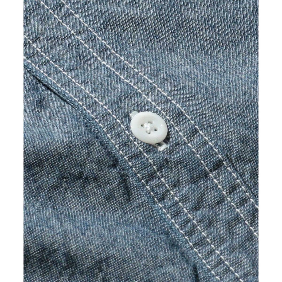 Beams Plus Chambray Work Shirt - Blue | Garmentory