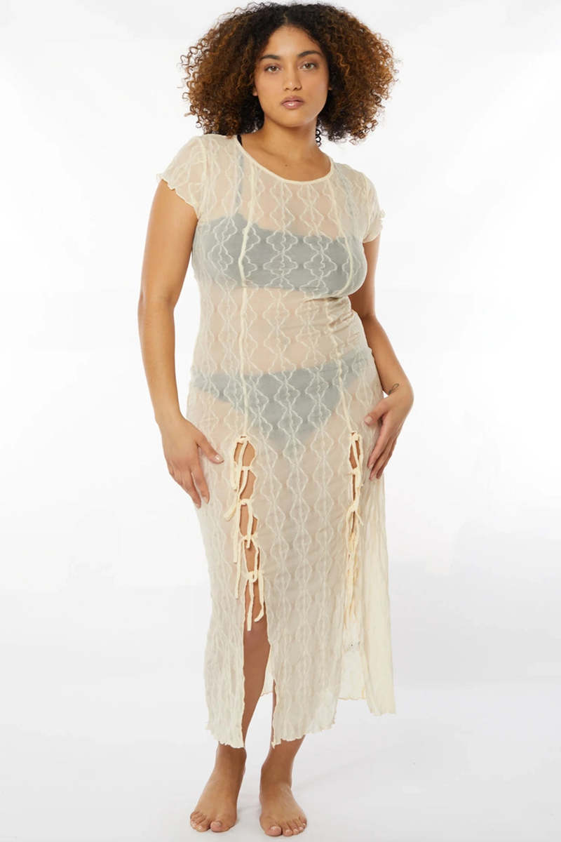 Find Me Now Mariposa Lace Midi Dress - Cloud | Garmentory