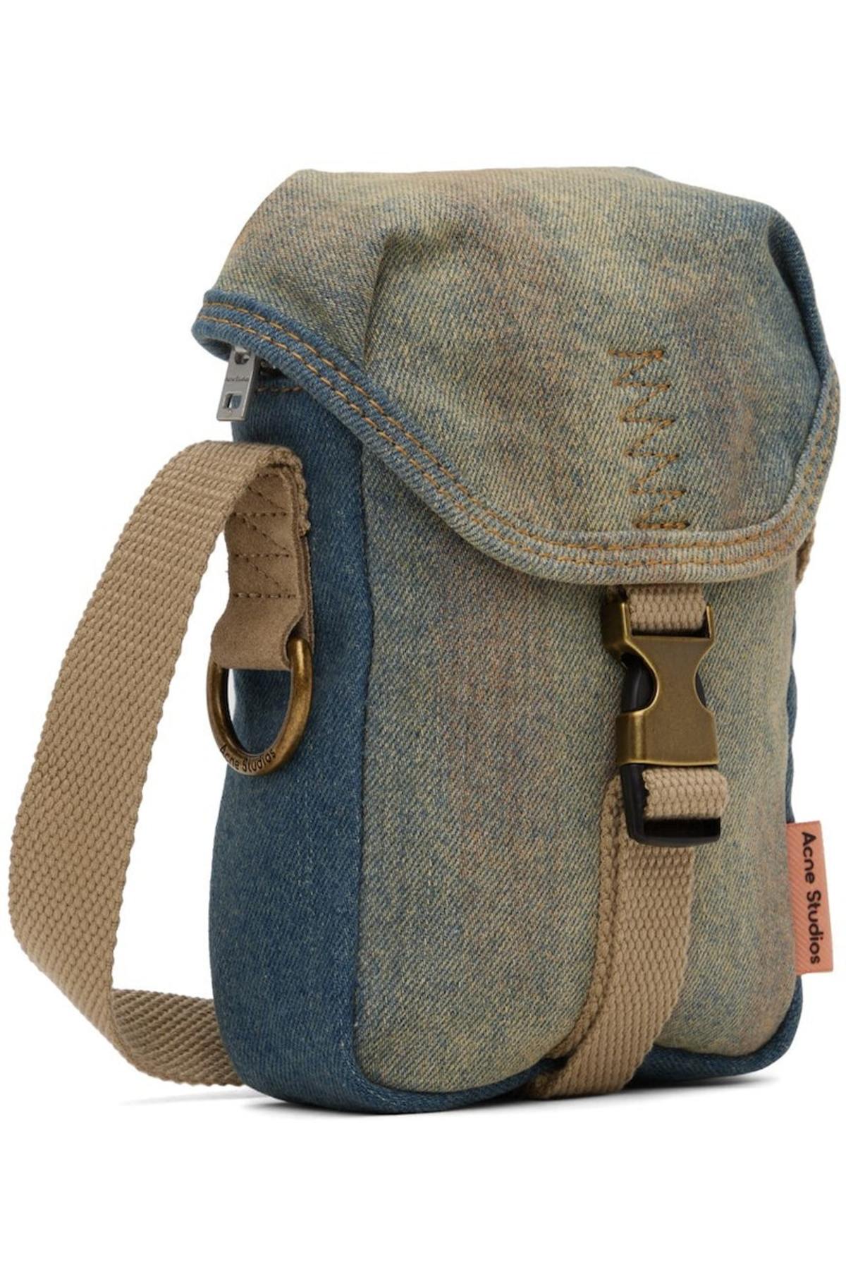 Acne Studios Mini Denim Pouch Bag - Light Blue/Beige | Garmentory