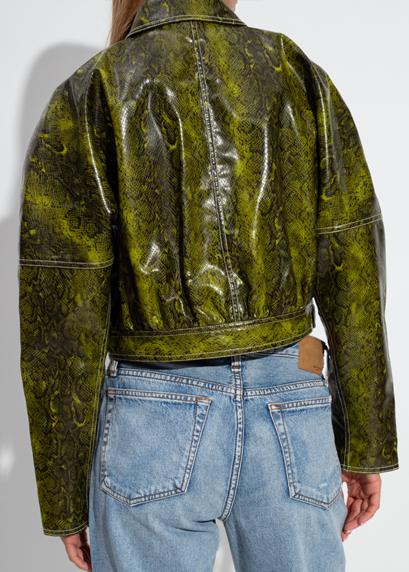 Ganni Snake Short Jacket - Spinach Green | Garmentory
