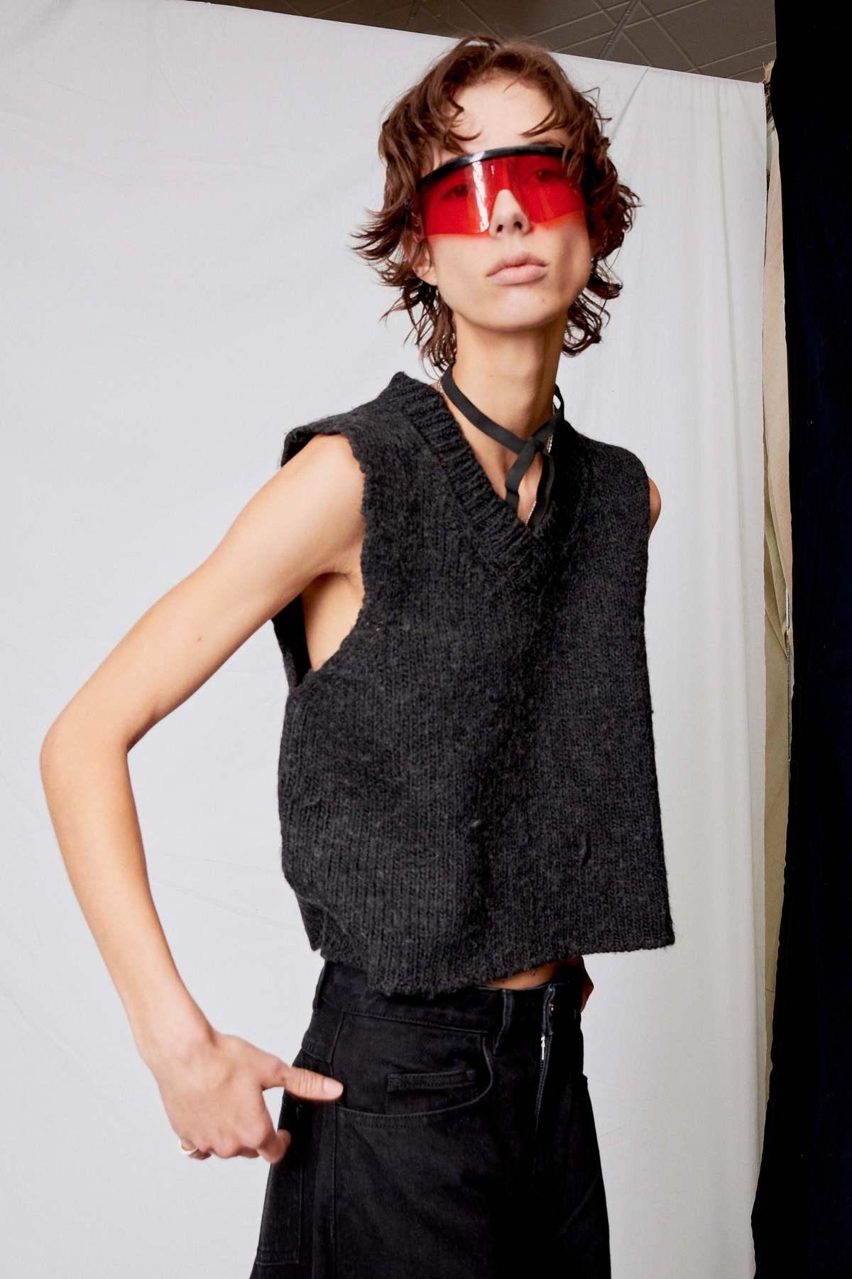 Our Legacy Funky Acrylic Intact Vest - Shadow Black | Garmentory