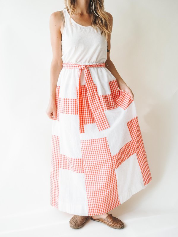 Vintage Patchwork Skirt - Gingham | Garmentory