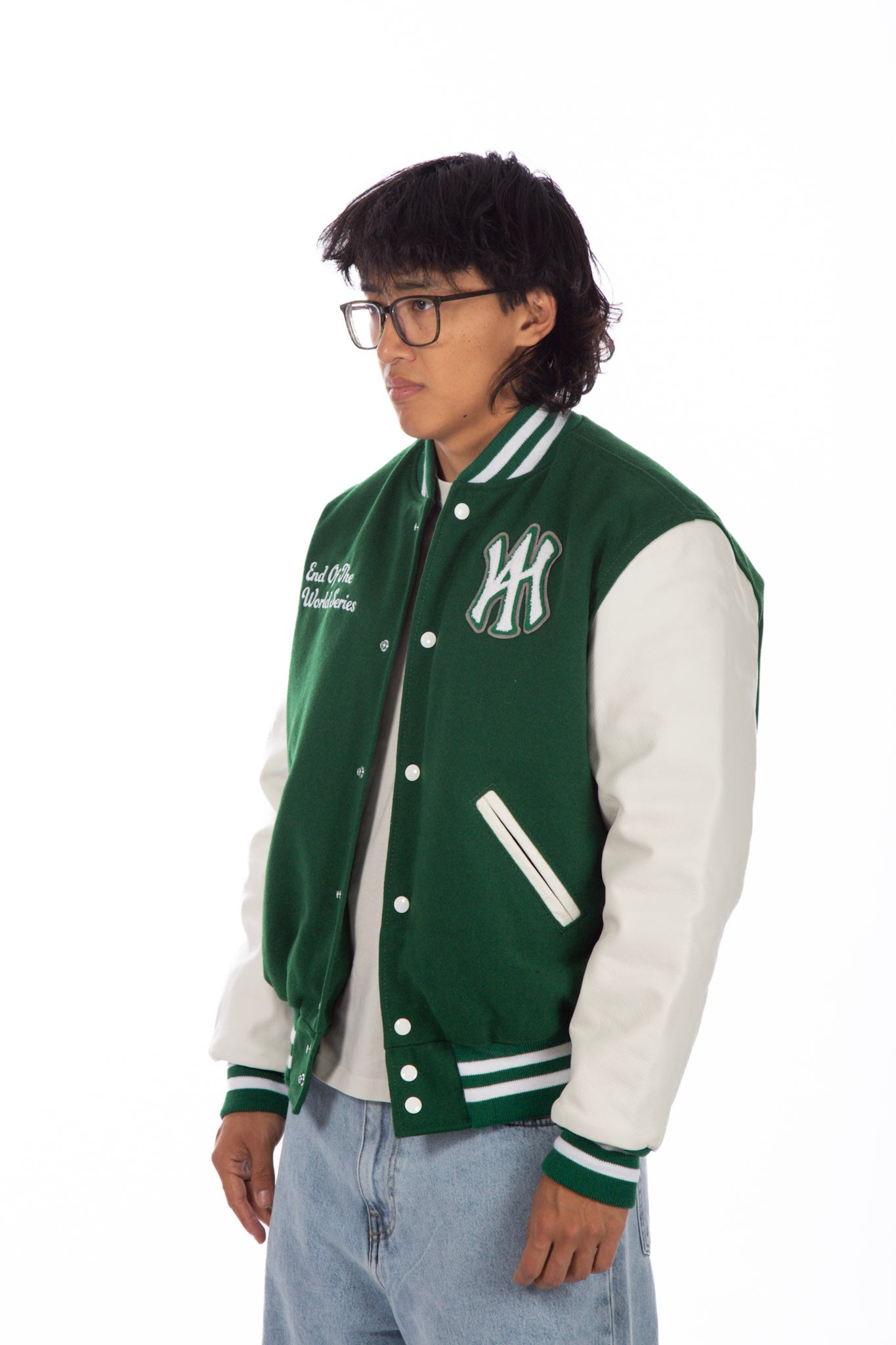 FOUR HORSEMEN Majors Varsity Jacket - Green | Garmentory