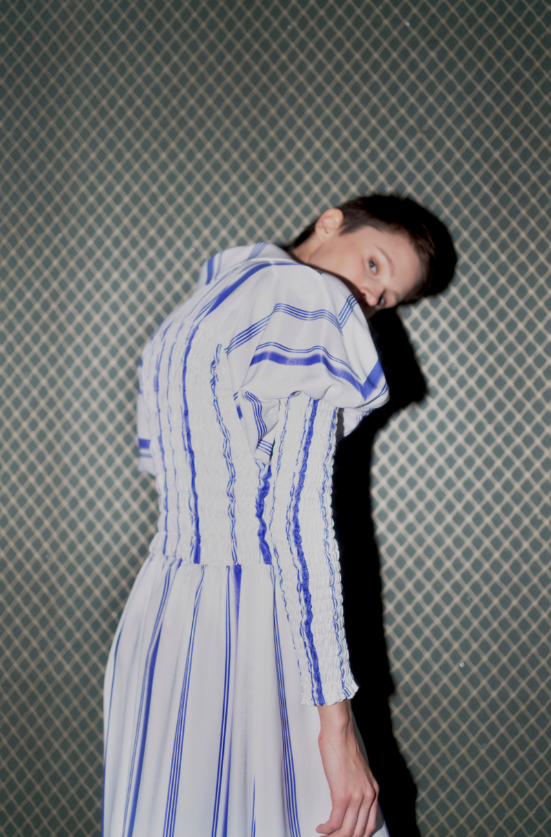 OhSevenDays Eloise Dress - Blue Striped | Garmentory