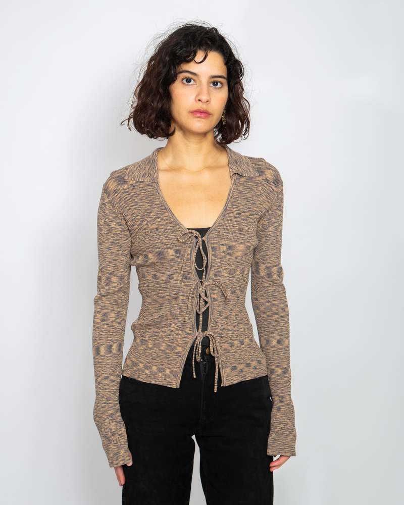 Oval Square Pool Knit Blouse - Mocha Bisque | Garmentory