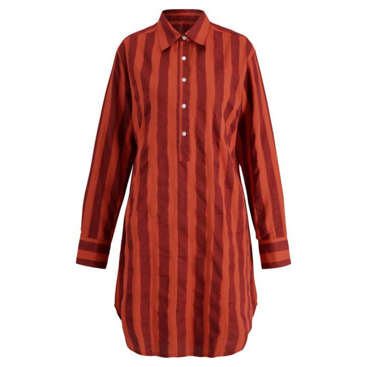 Kate Austin Designs Katherine Shirt Dress - Clay Wide Stripe | Garmentory