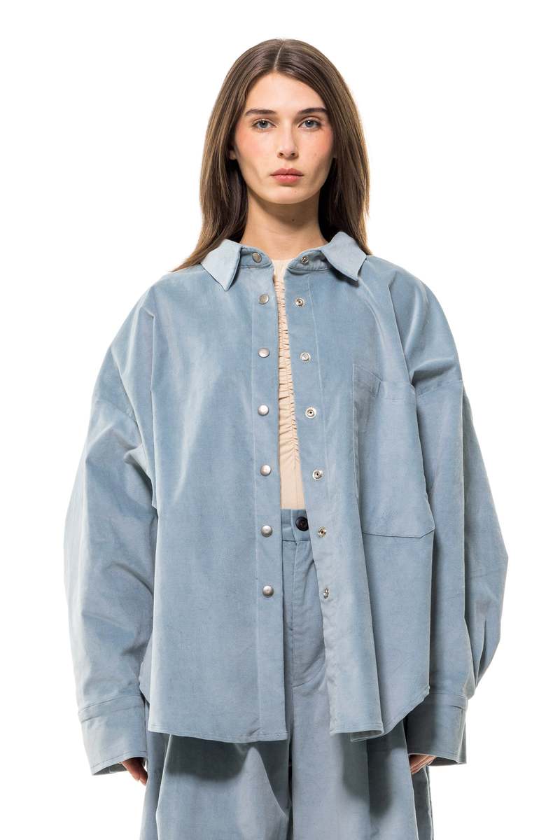 Toit Volant MARTIN SHIRT JACKET - SILVER BLUE | Garmentory