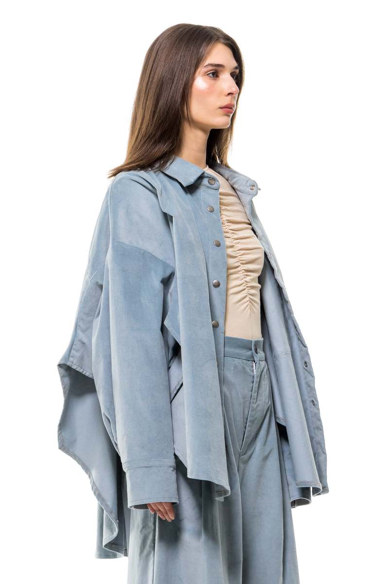 Toit Volant MARTIN SHIRT JACKET - SILVER BLUE | Garmentory