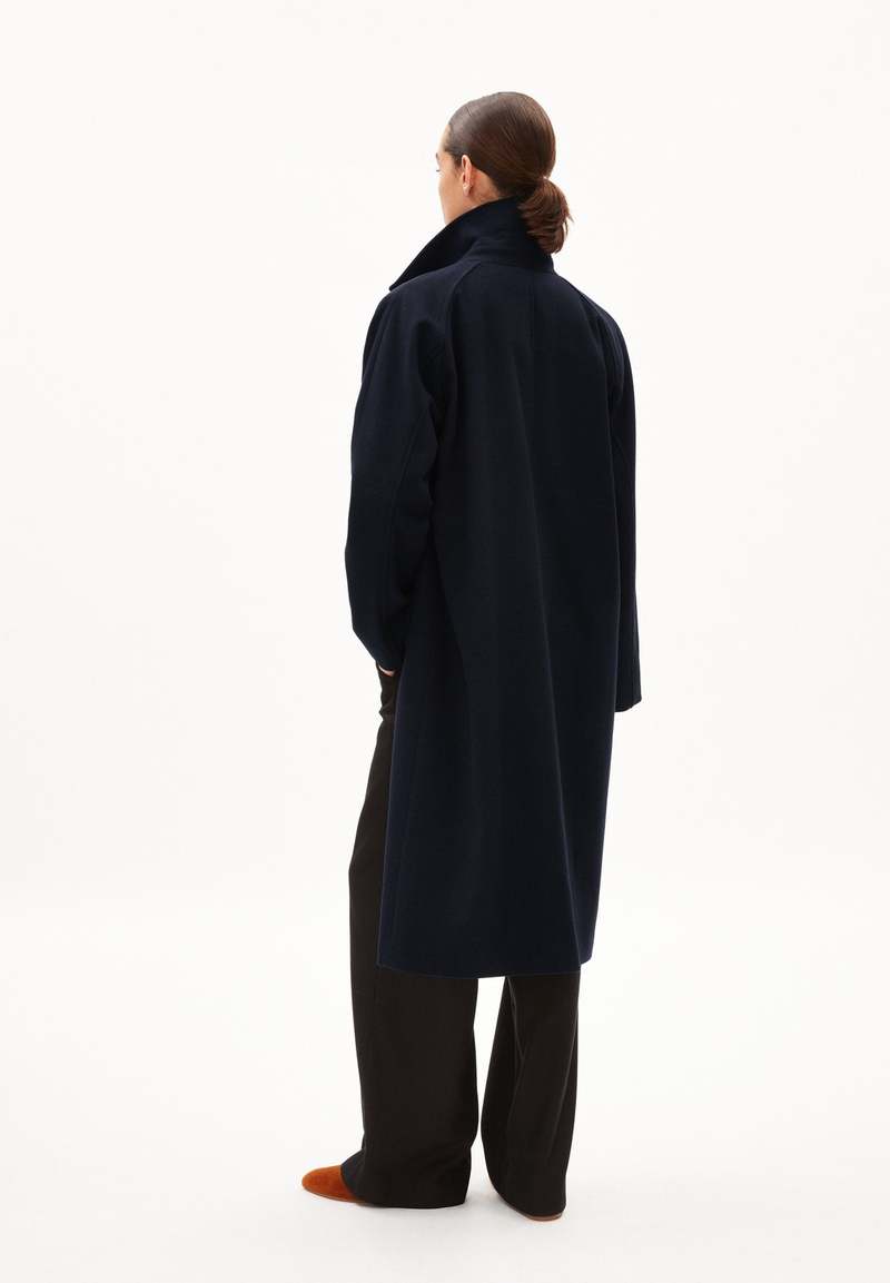 Armedangels Vaanoise Relaxed Wool Coat - Navy | Garmentory
