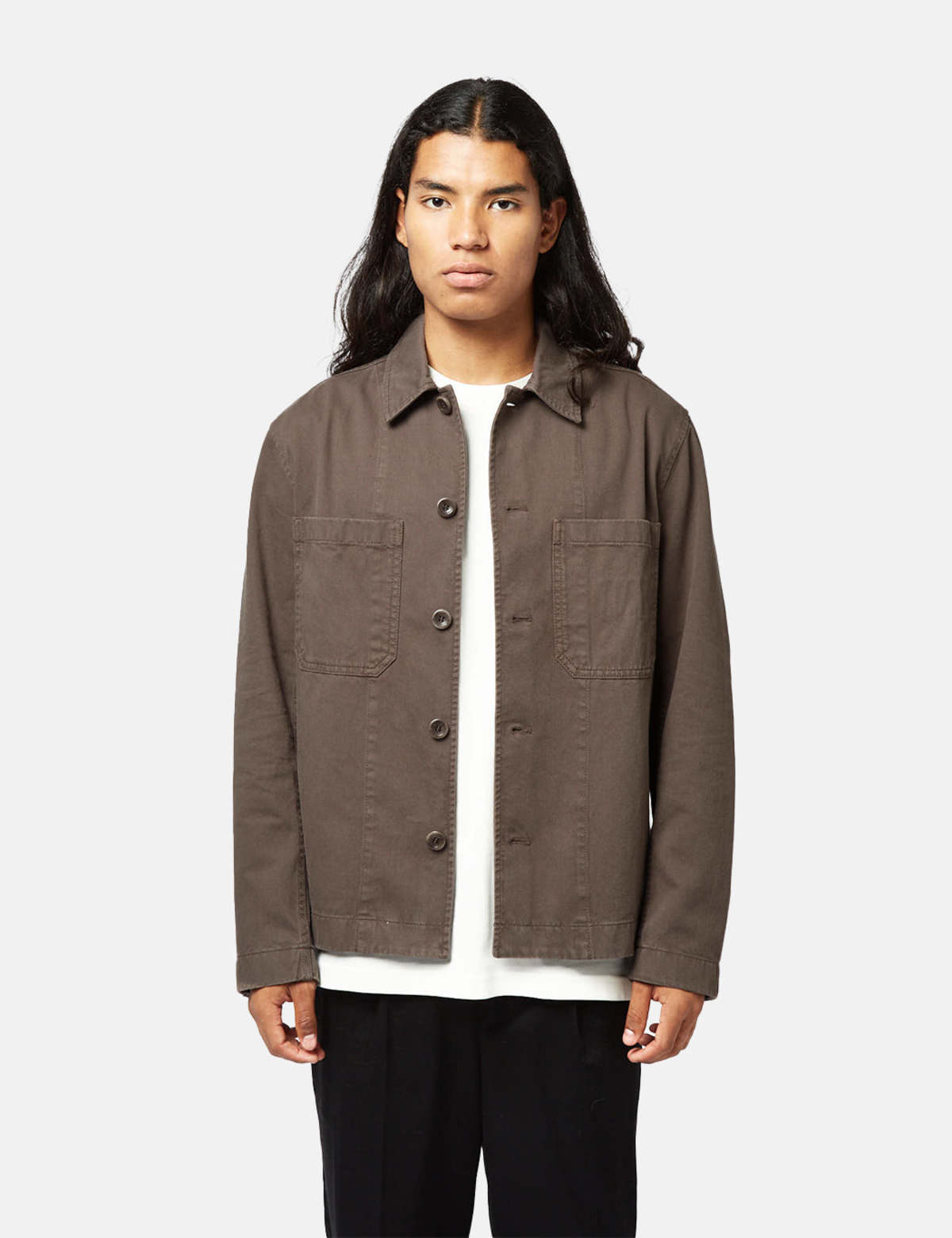Norse Projects Tyge Organic Broken Twill Overshirt - Heathland Brown | Garmentory