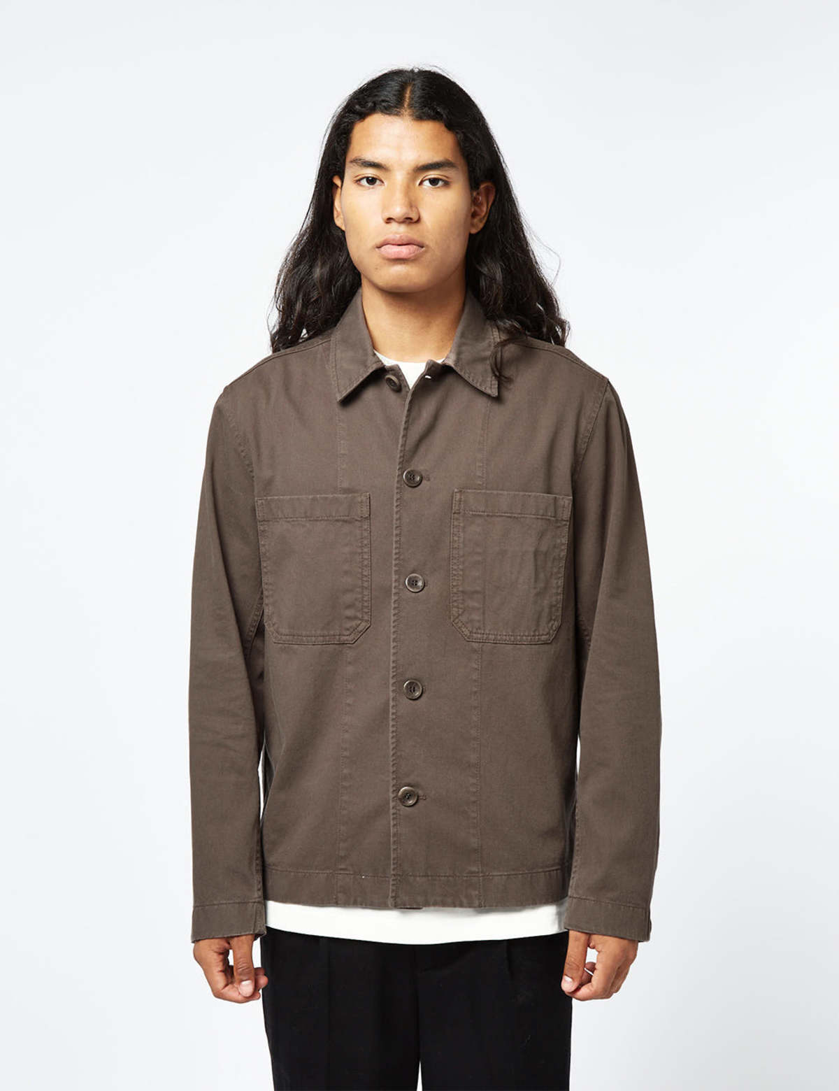 Norse Projects Tyge Organic Broken Twill Overshirt - Heathland Brown | Garmentory