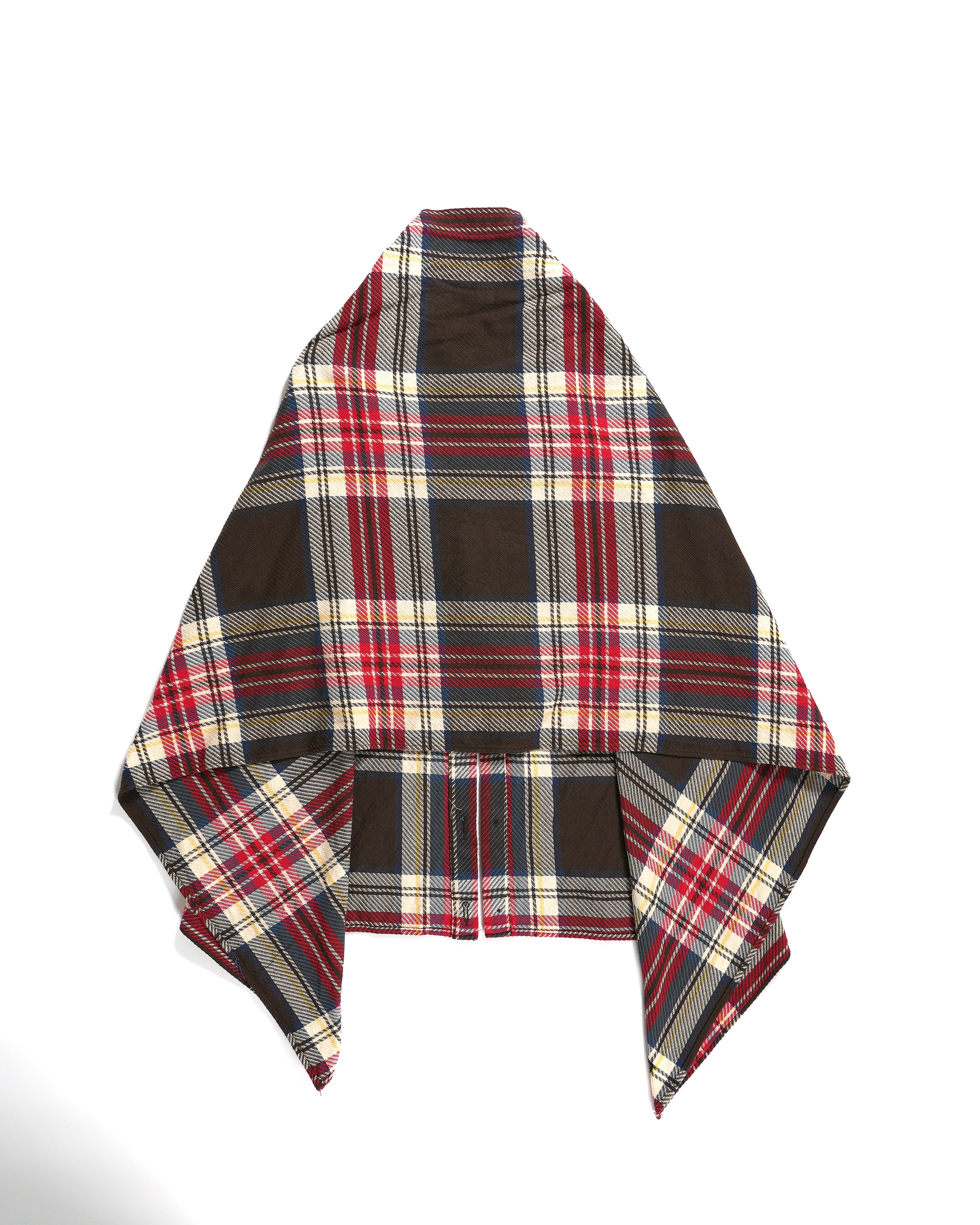 Engineered Garments Cotton Heavy Twill Button Shawl - Brown Plaid ...