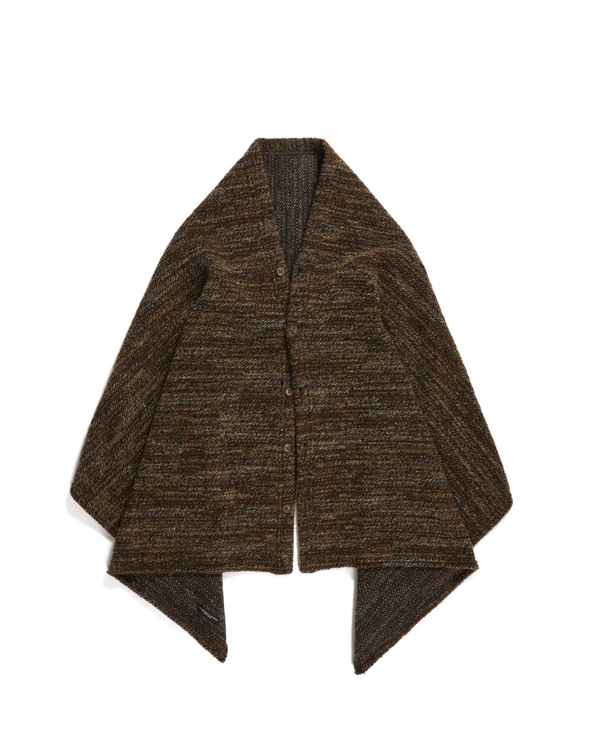 Engineered Garments Poly Wool Melange Knit Button Shawl - Brown ...