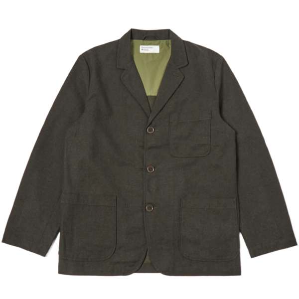 Universal Works Upcycled Italian Tweed Three Button Jacket - Olive ...