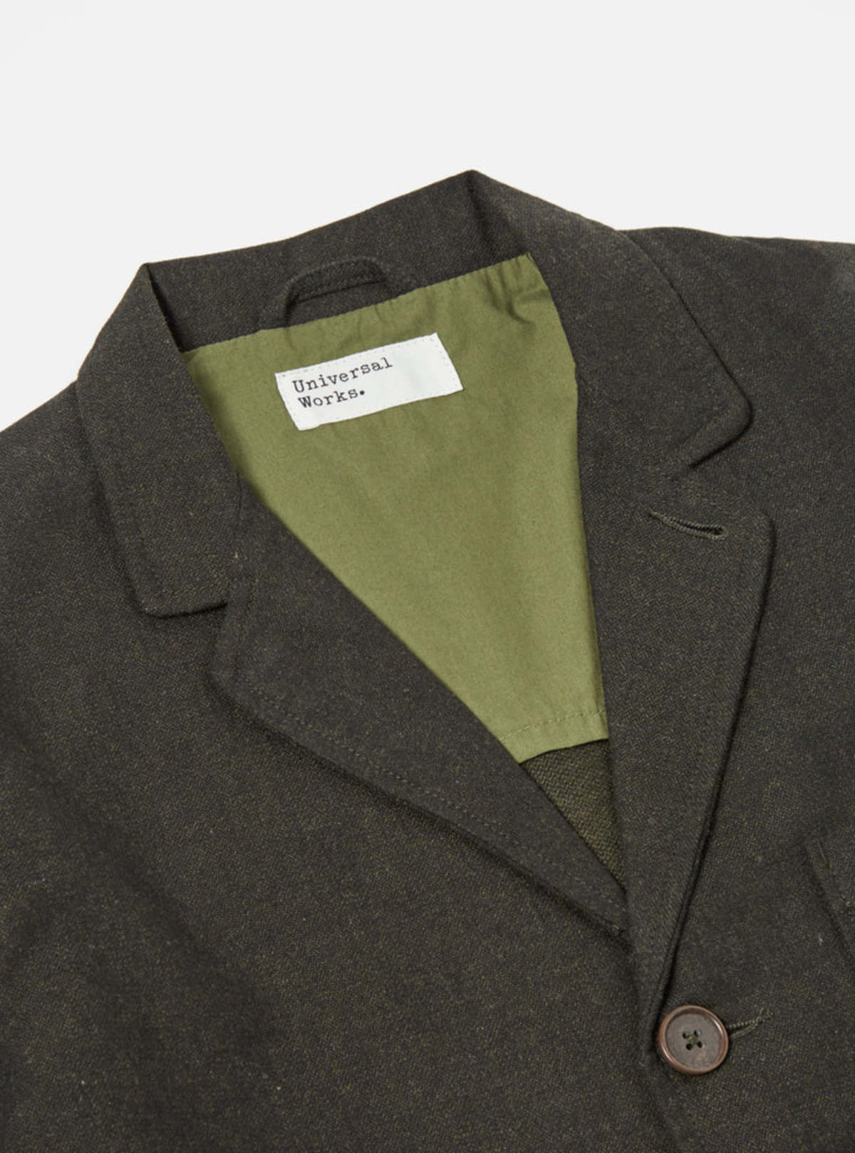 Universal Works Upcycled Italian Tweed Three Button Jacket - Olive ...