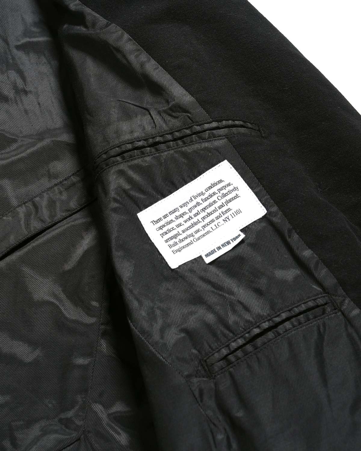 Engineered Garments Cotton Moleskin DB Jacket - Black | Garmentory