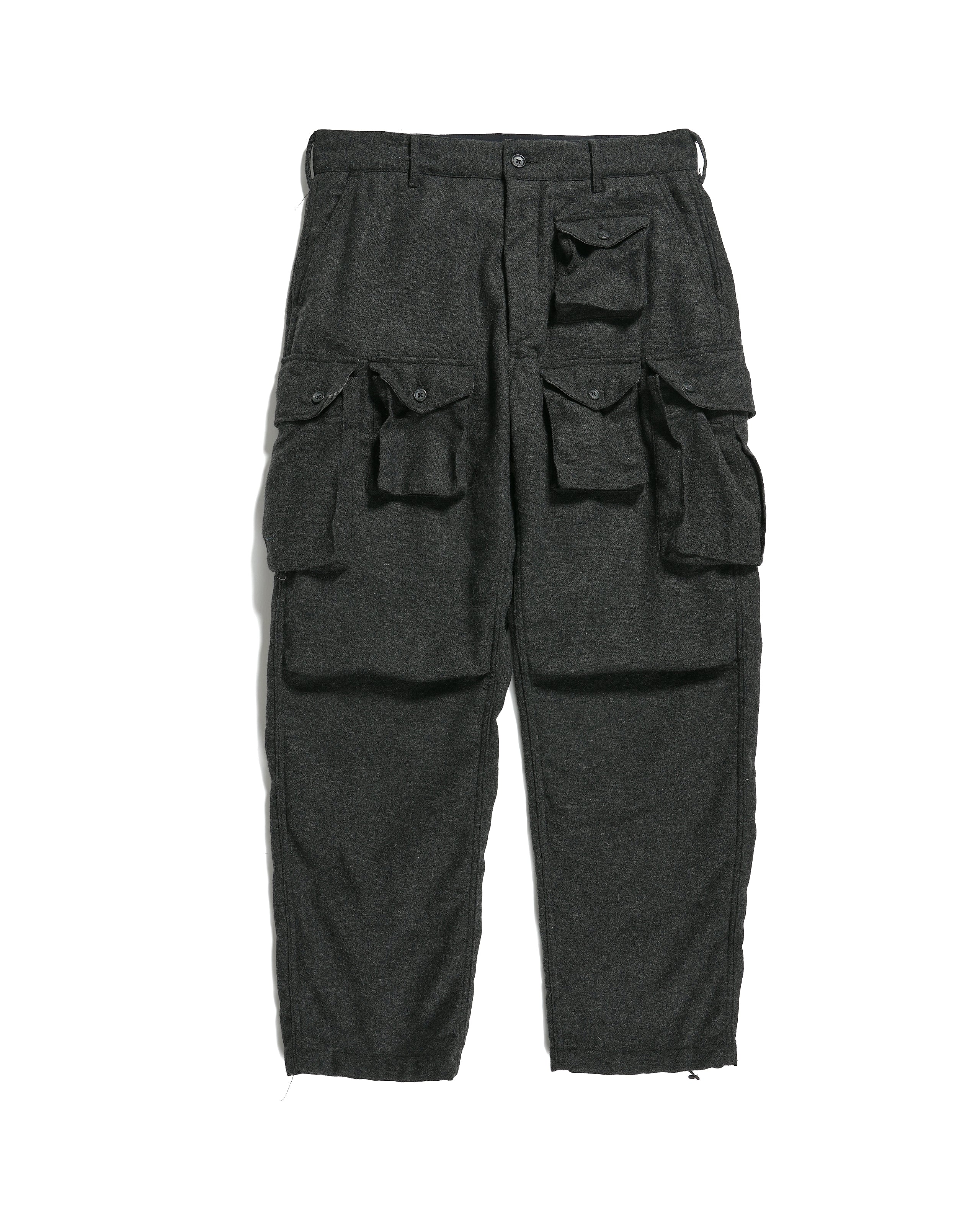 Engineered Garments Solid Poly Wool Flannel FA Pant - Grey | Garmentory