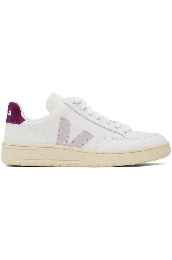 VEJA White & Purple V-12 Sneakers - Extra Wh P Mag | Garmentory