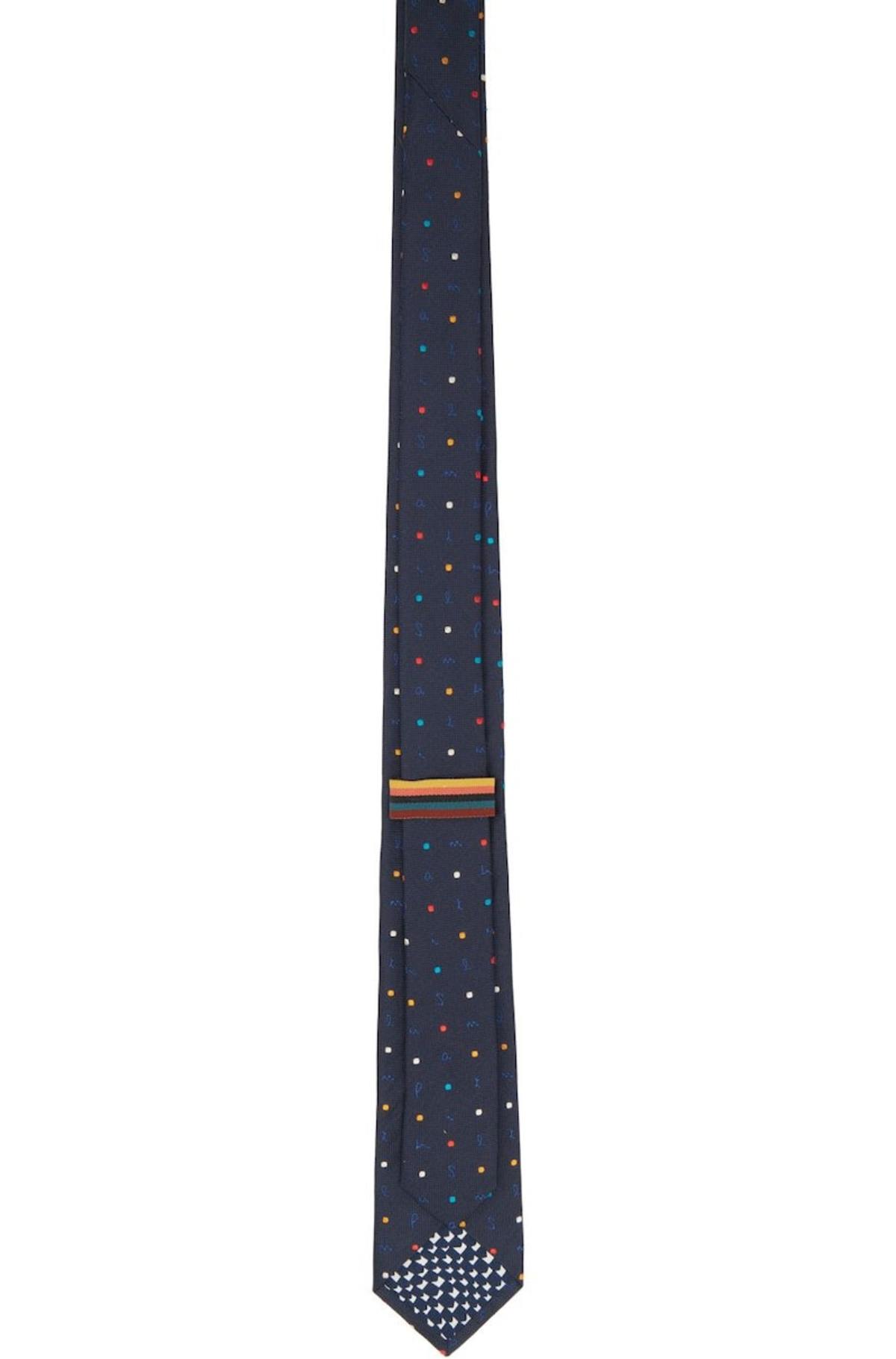PAUL SMITH Spotty Letters Tie - Navy | Garmentory