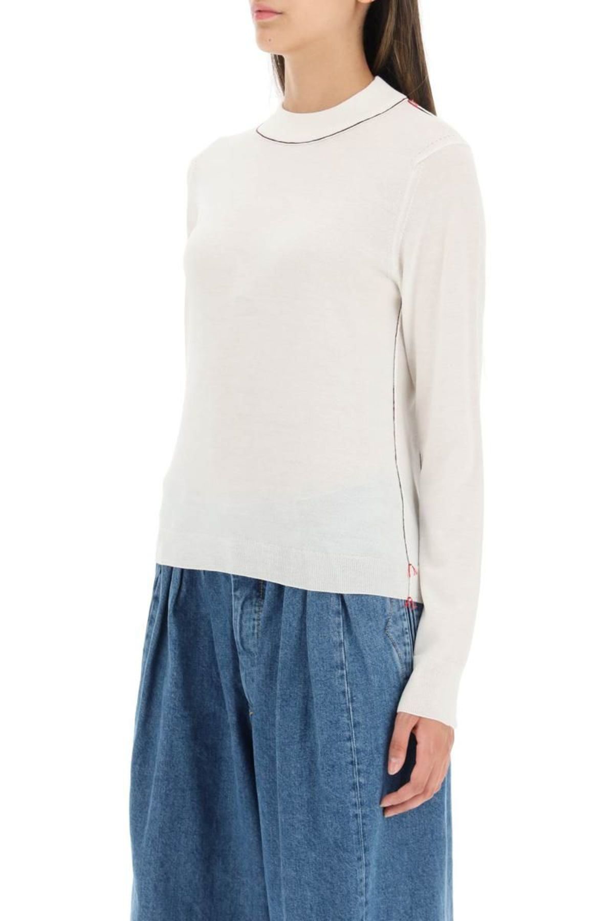 Maison margiela wool sweater with inside-out seams | Garmentory