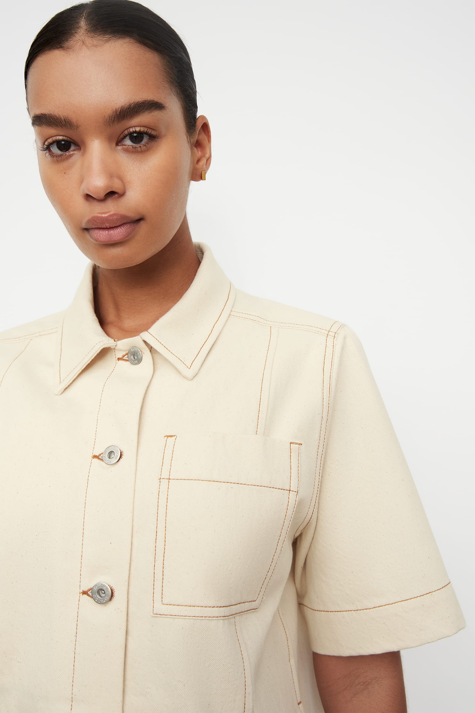 Kowtow Journey Overshirt - Greige Denim | Garmentory