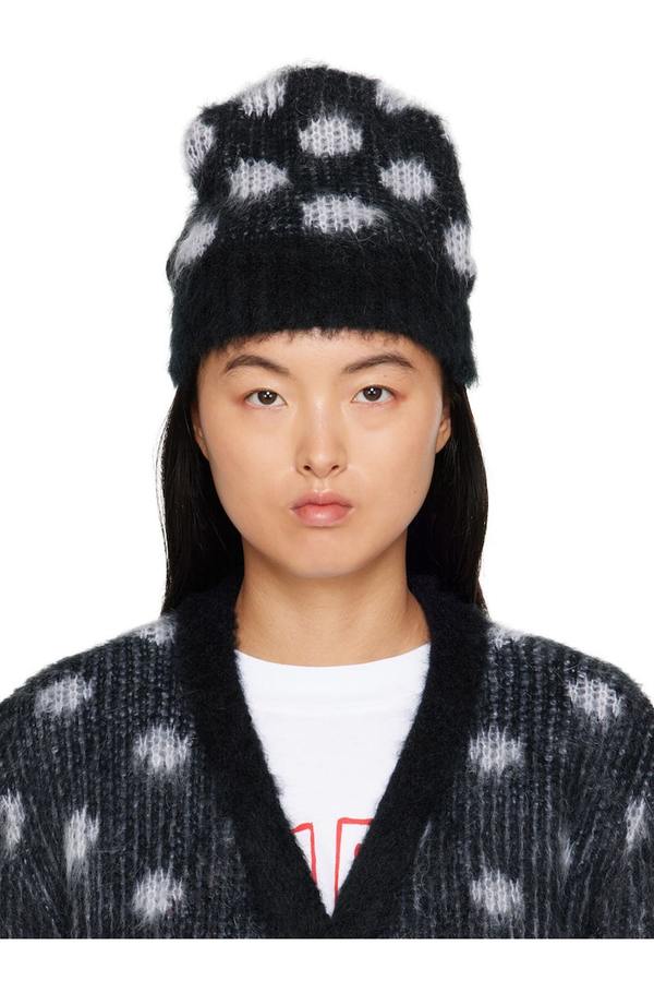 Marni Black& White Polka Dot Beanie - Black | Garmentory