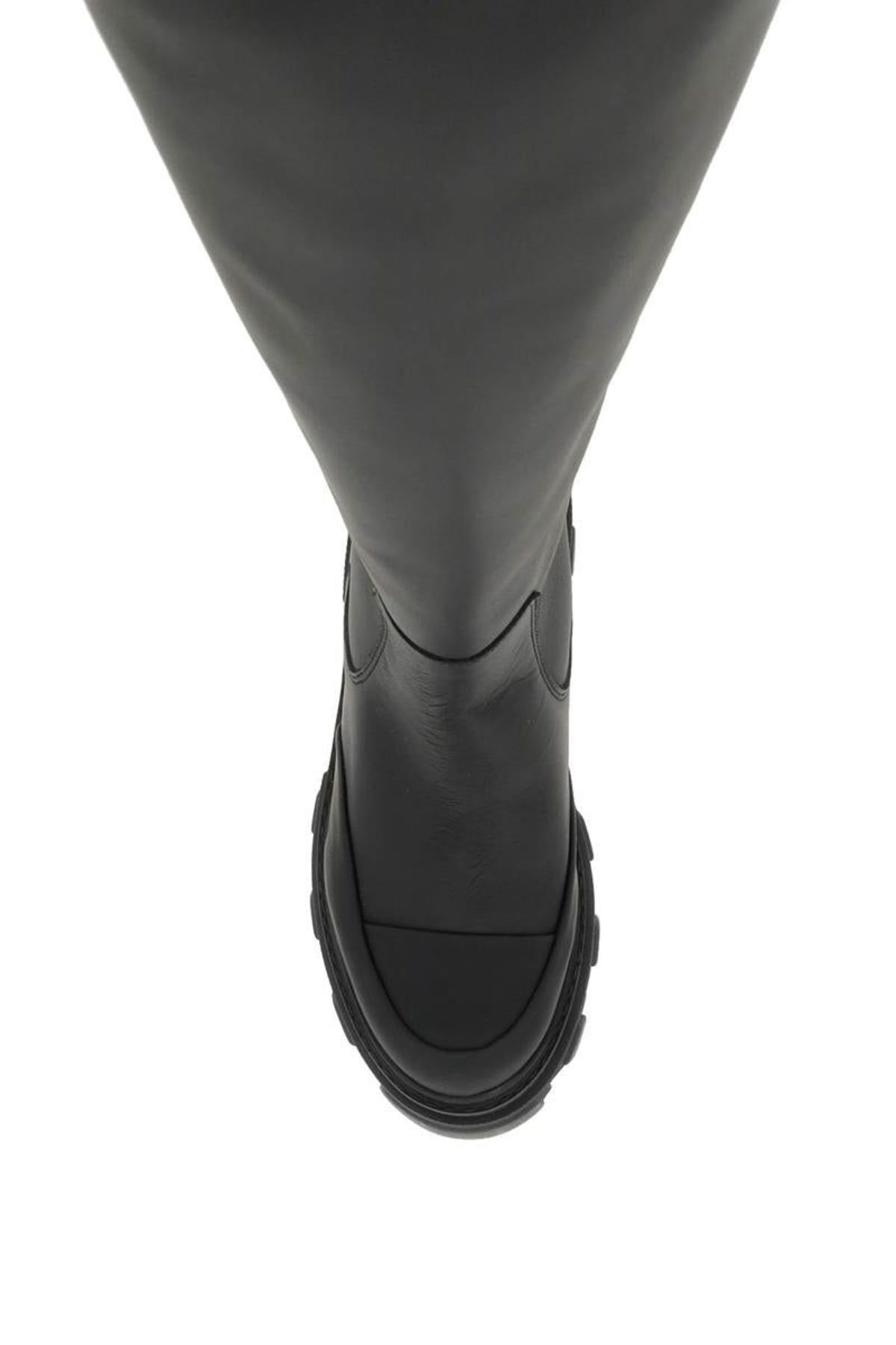 Ganni tubular leather boots - Black | Garmentory