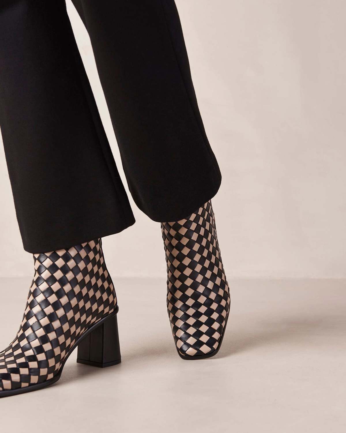 Alohas West Braided Boots - Black/Beige | Garmentory