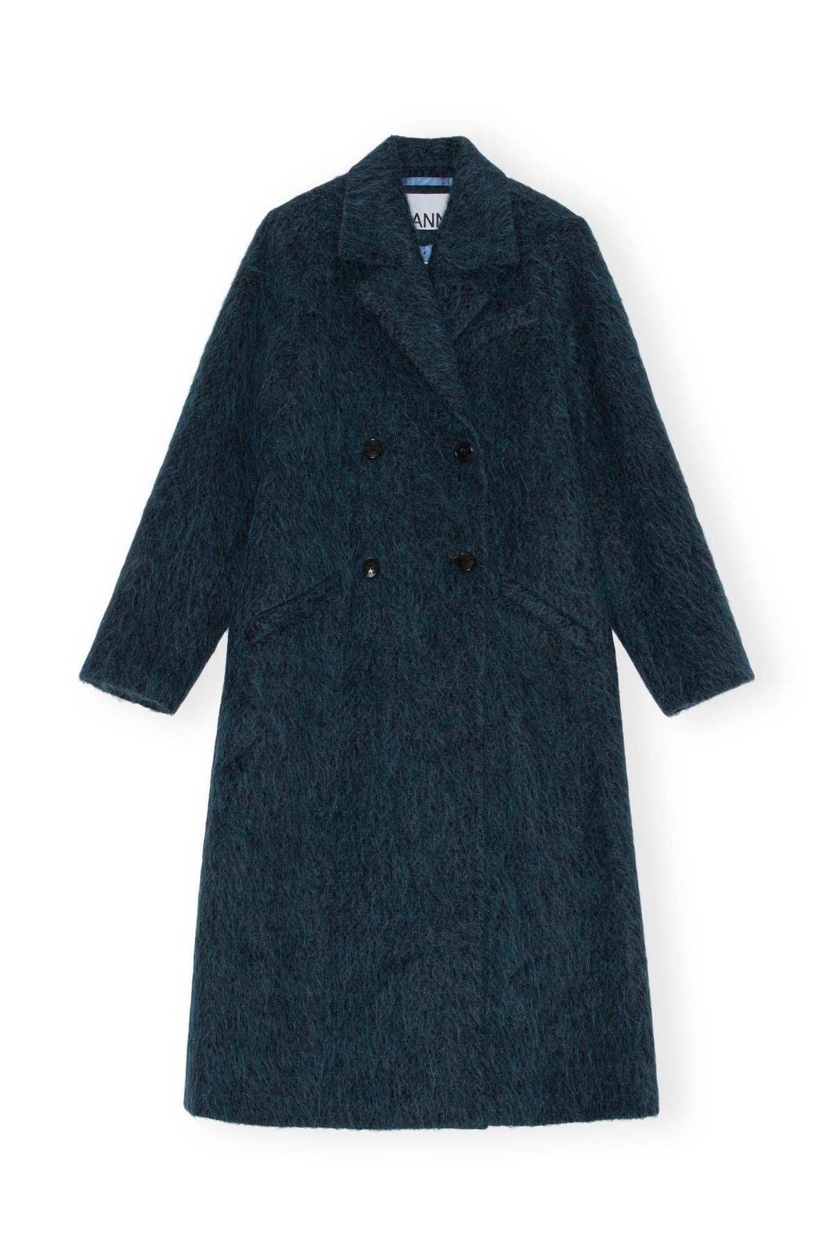 Ganni Wool Coat - Nautical Blue | Garmentory