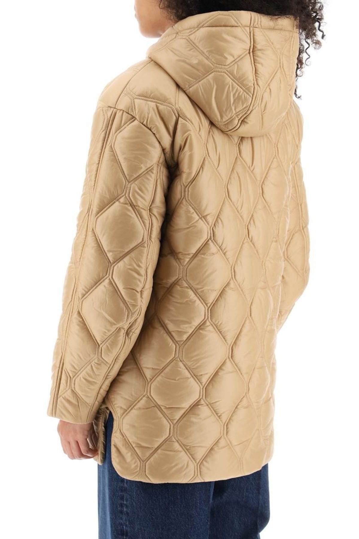 Ganni hooded quilted jacket - Beige | Garmentory