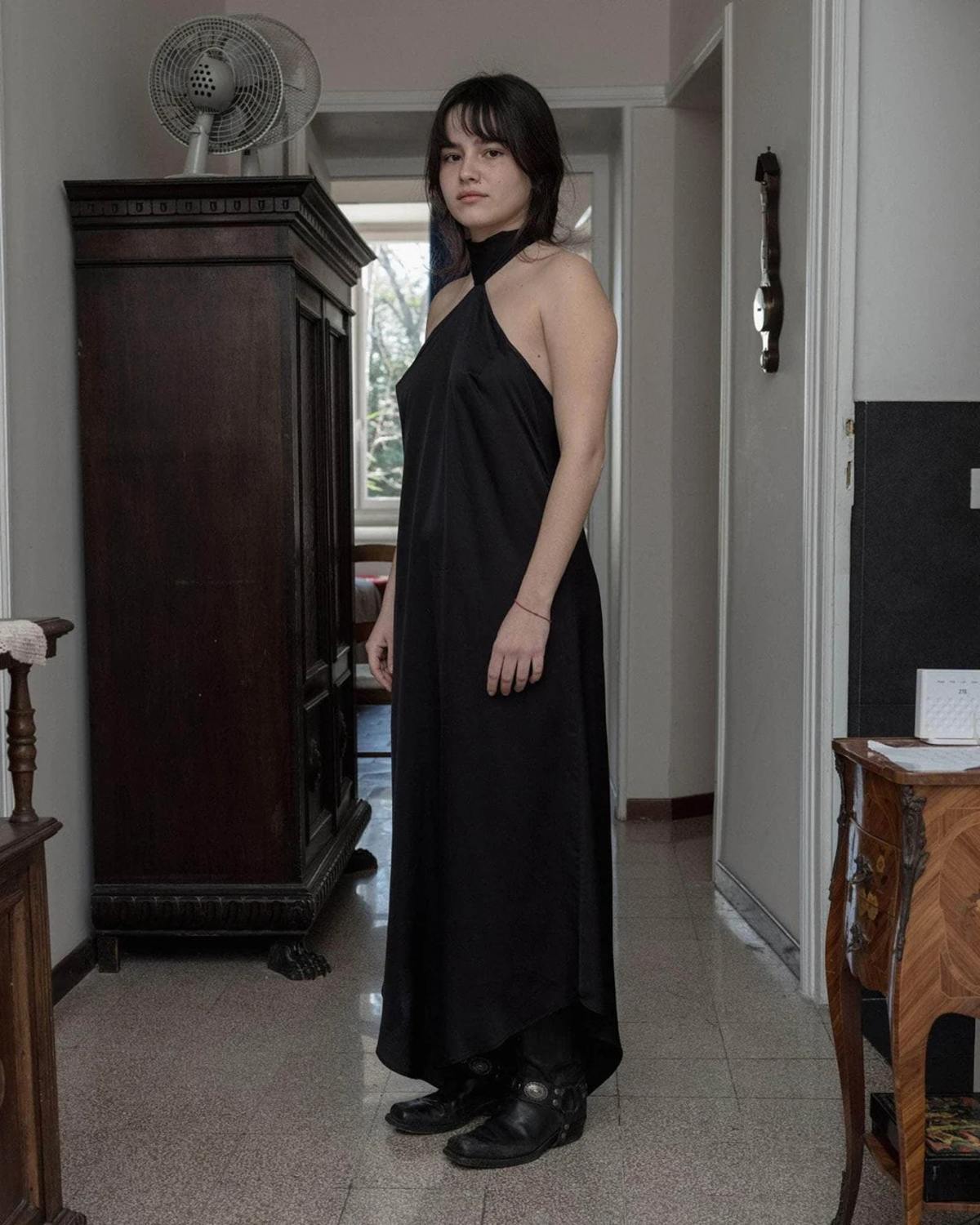 Baserange Cravat Dress - Black | Garmentory