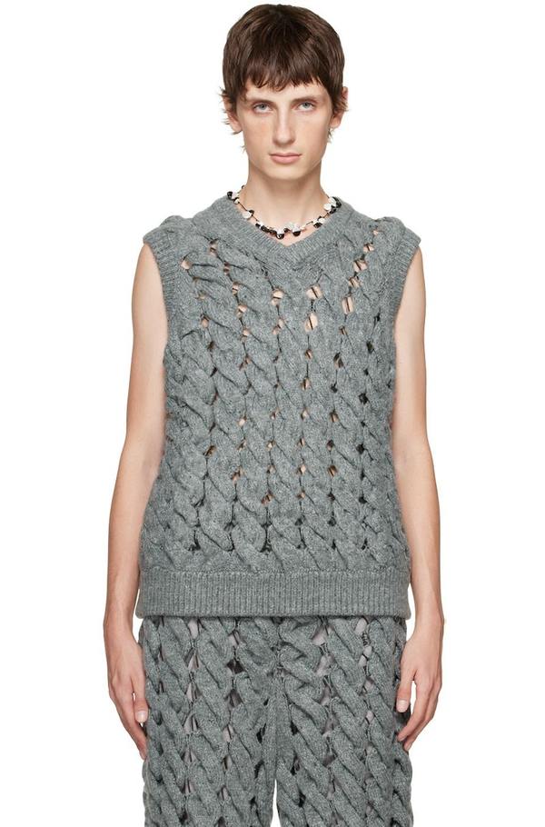 Isa Boulder Blue Basket Vest | Garmentory