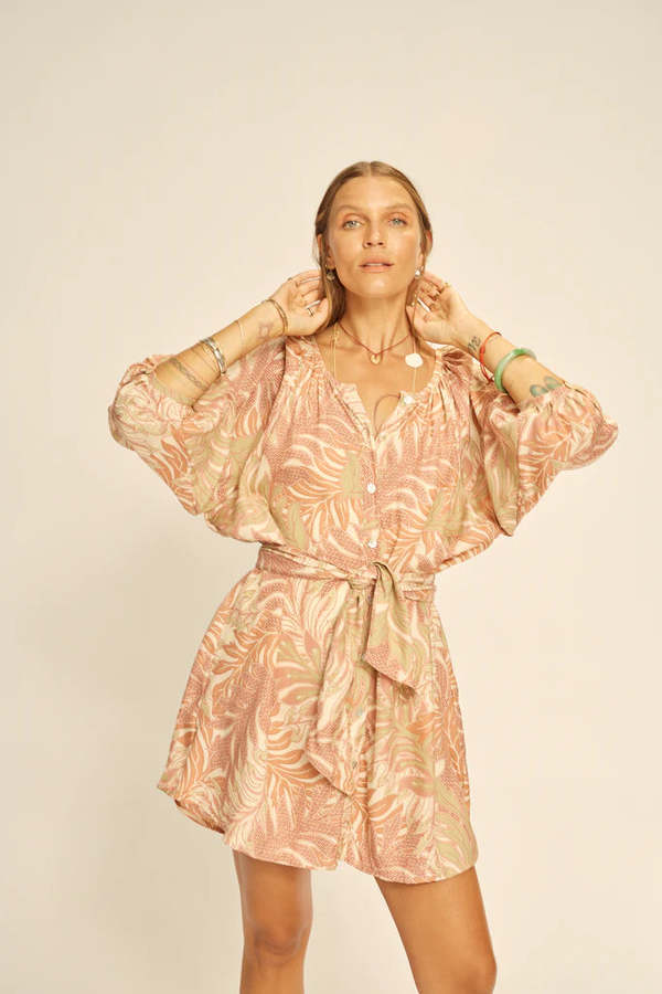 Natalie Martin Alex Short Dress with Sash - Multi | Garmentory