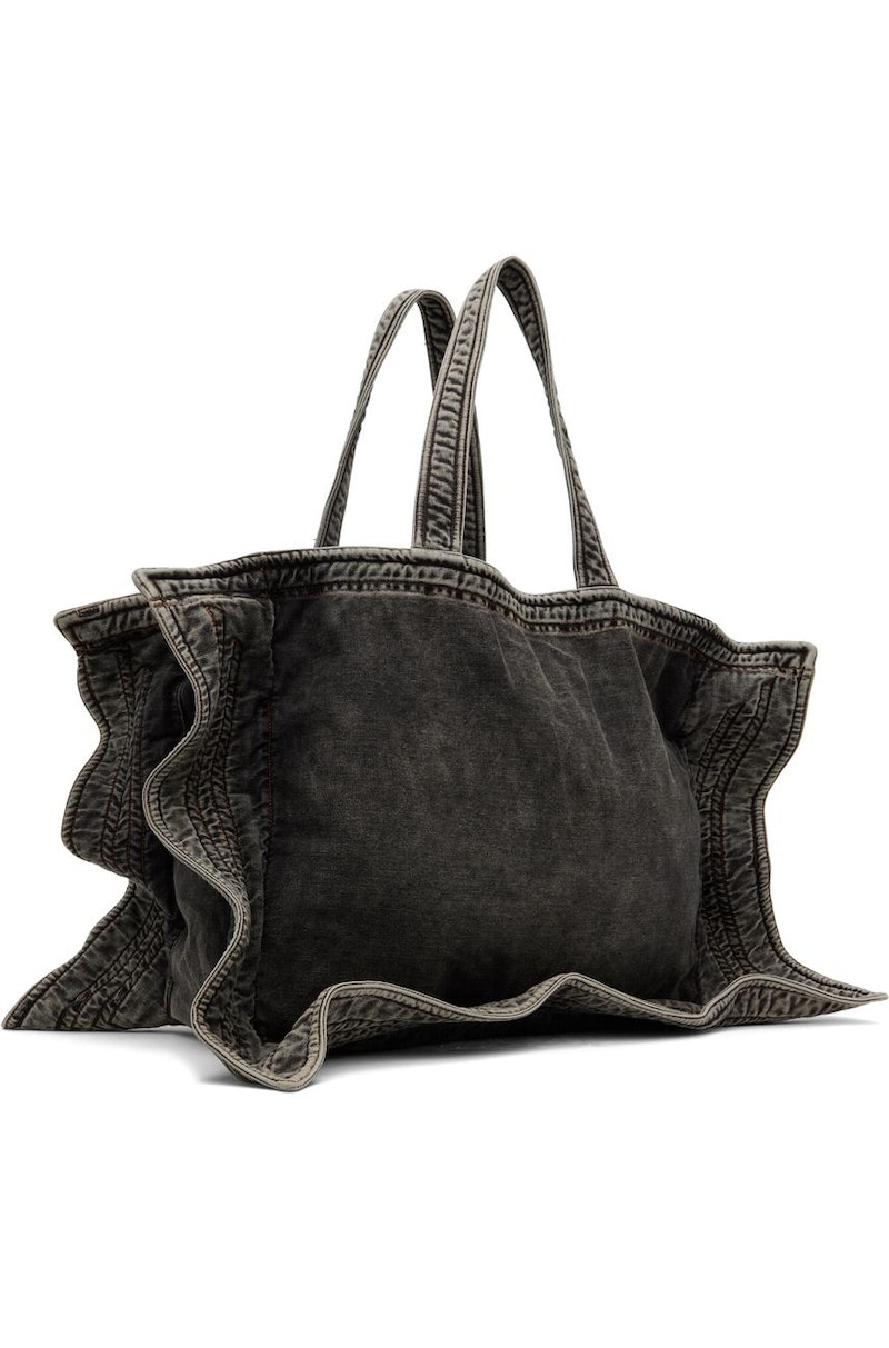 Y/Project Gray Denim Maxi Wire Cabas Tote - Vintage Black | Garmentory