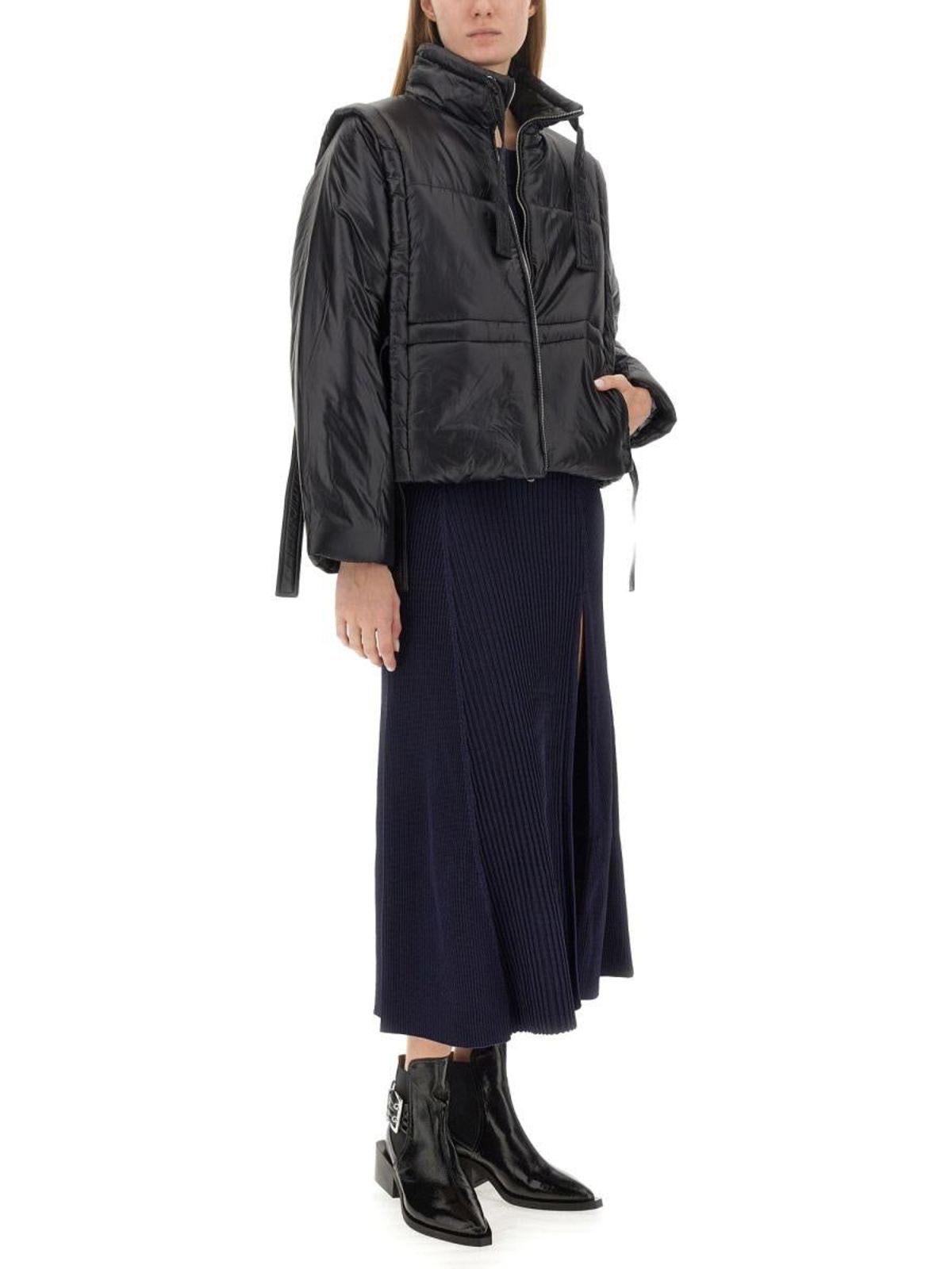 Ganni CROPPED JACKET - Black | Garmentory