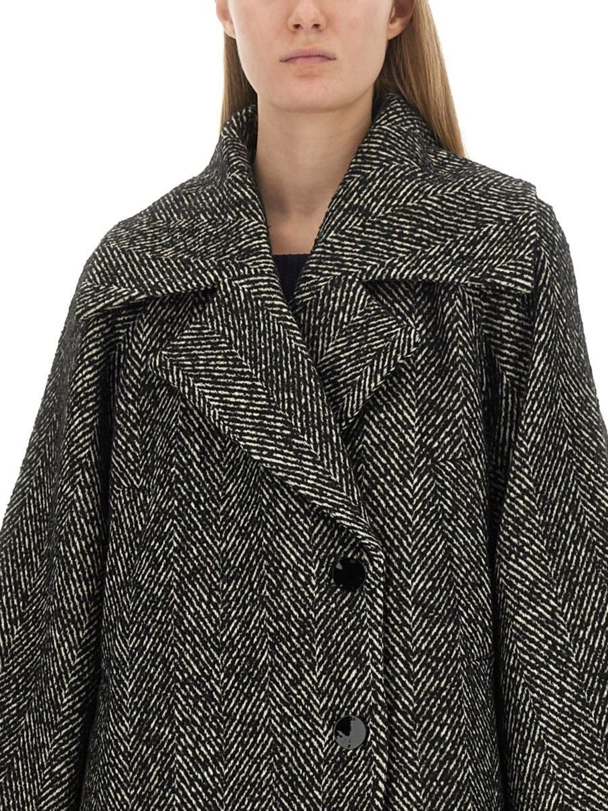 Ganni WOOL COAT - Black | Garmentory