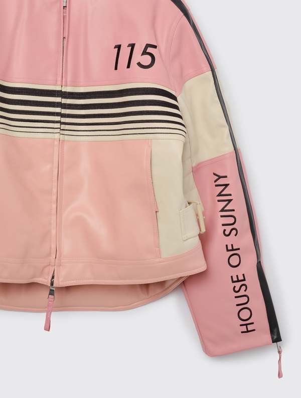 House of Sunny The Racer Jacket - Blush | Garmentory