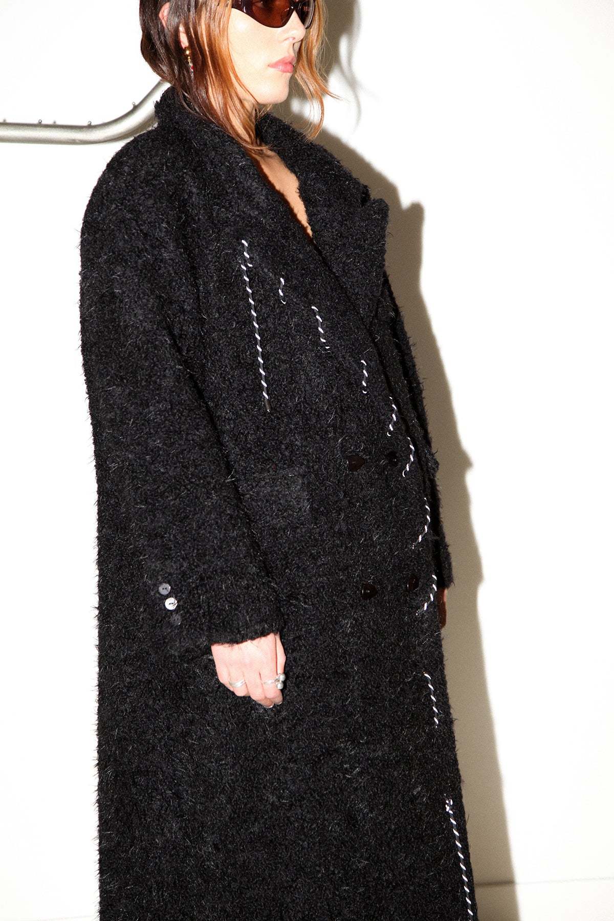 KkCo Cord Moss Coat - Black | Garmentory