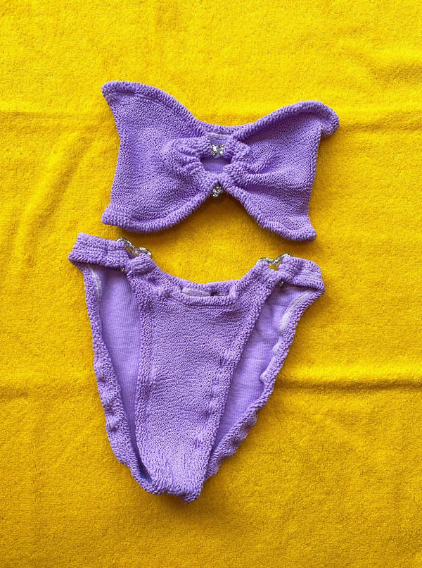 Hunza G Nicole Heart Bikini Set - Lilac | Garmentory