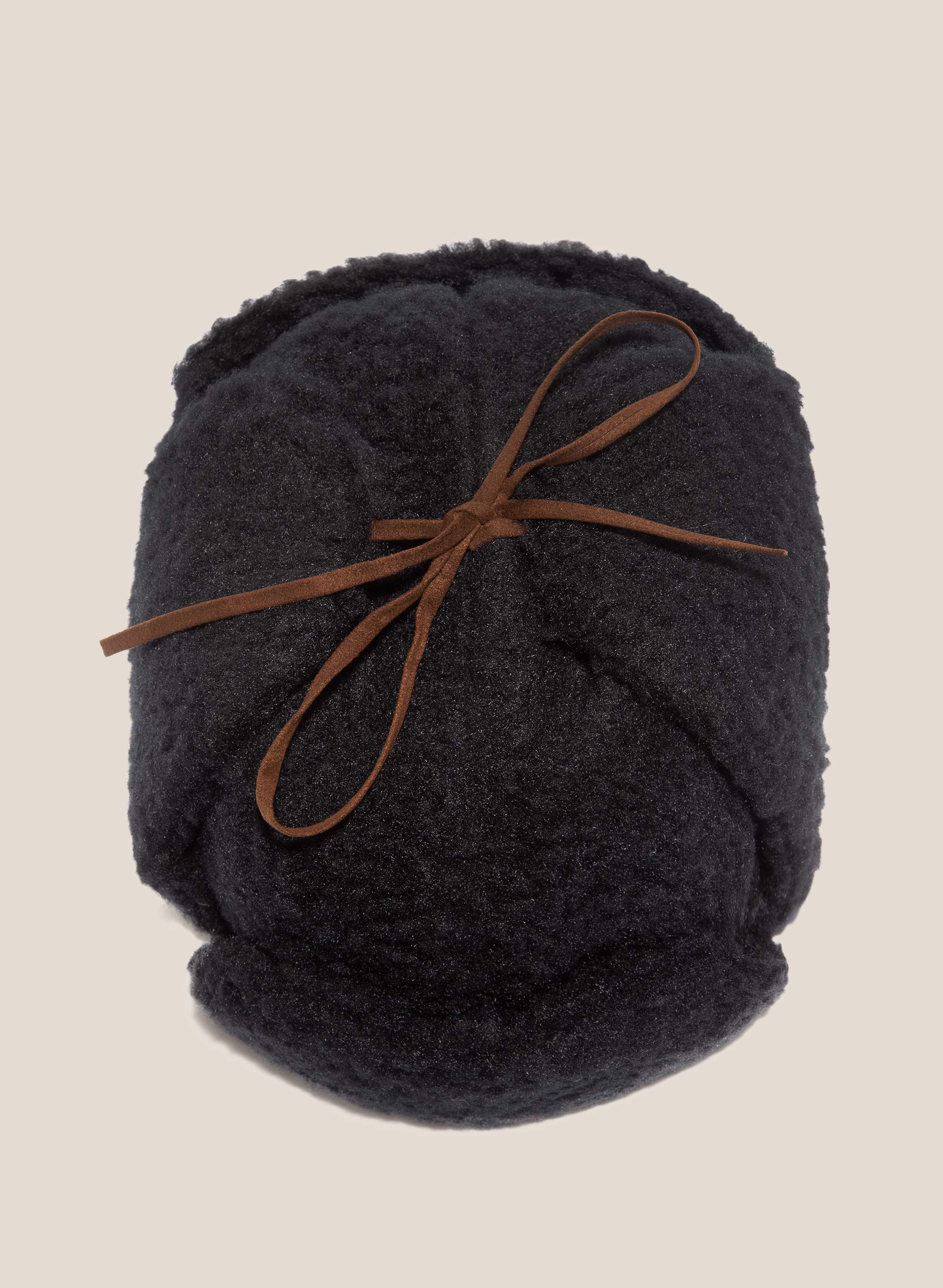 Cableami Boa Fleece Aviator Hat - Black | Garmentory