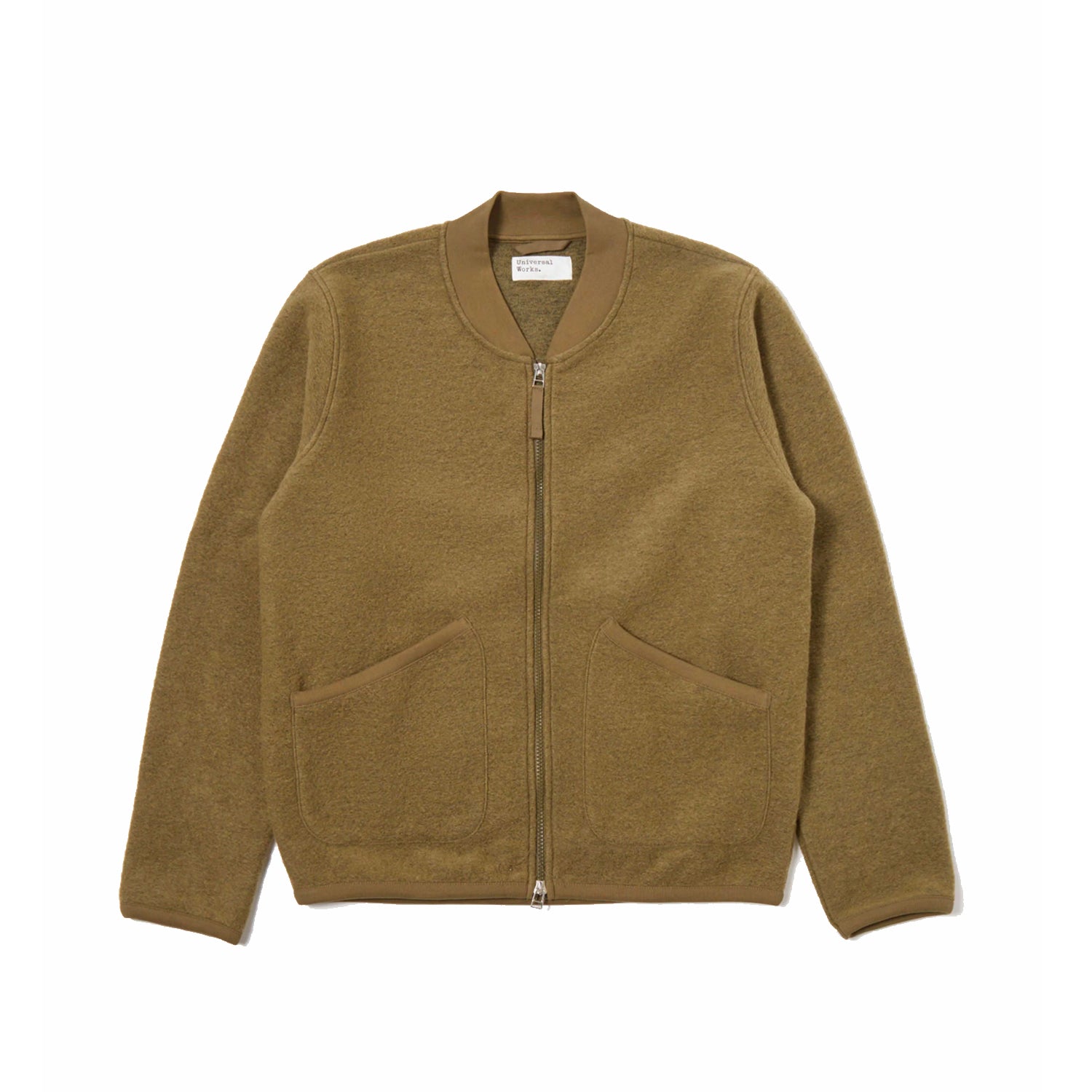 Universal Works Wool Fleece Zip Bomber - Lovat | Garmentory