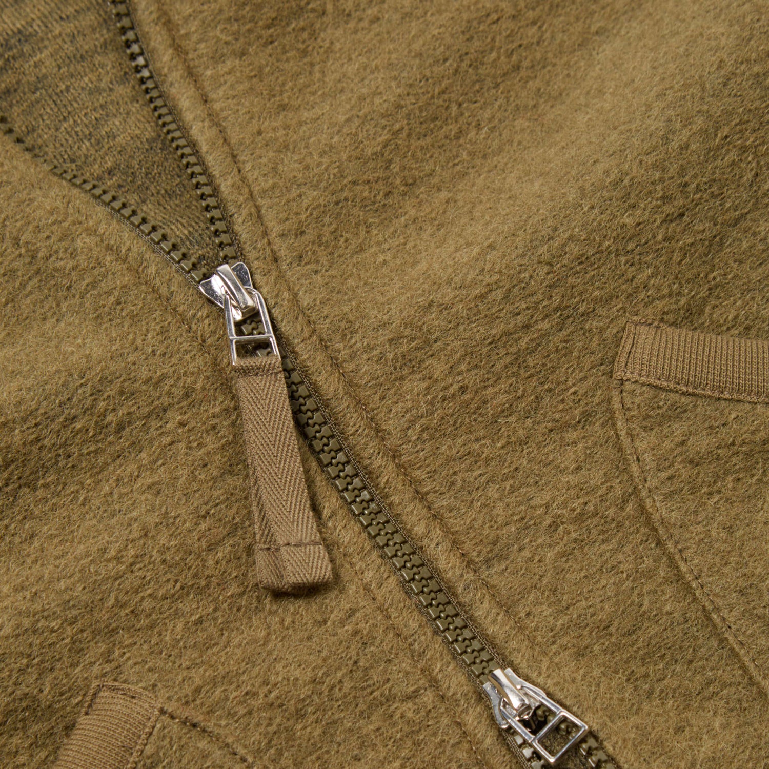 Universal Works Wool Fleece Zip Bomber - Lovat | Garmentory