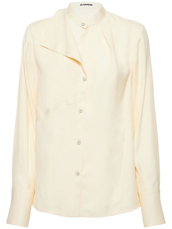 Fluid Satin Open Neck Shirt | Garmentory