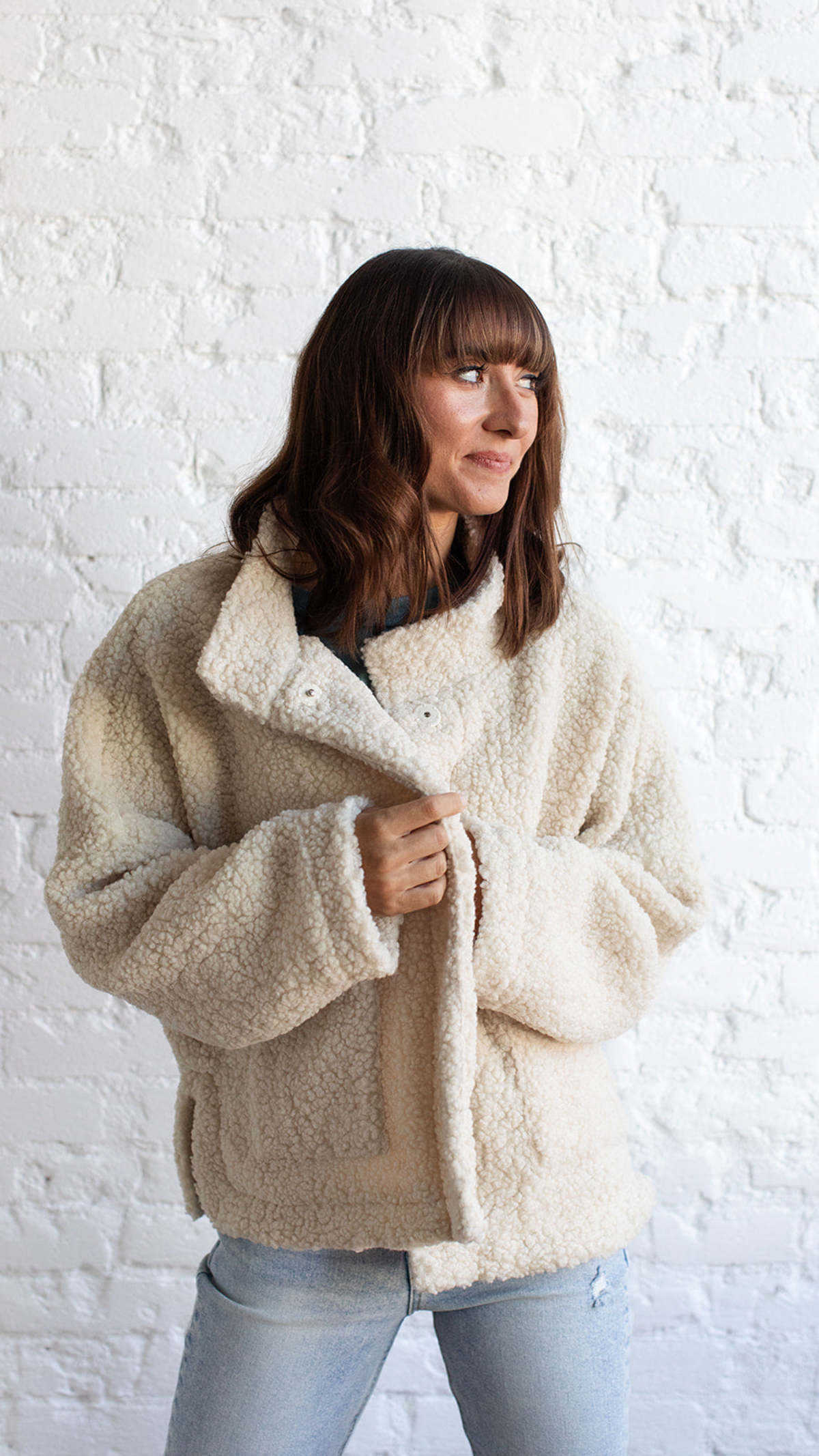 mable Sherpa Jacket - Cream | Garmentory
