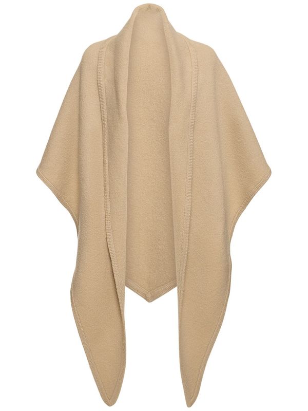 Totême Maxi Wool Triangle Scarf - Oat | Garmentory