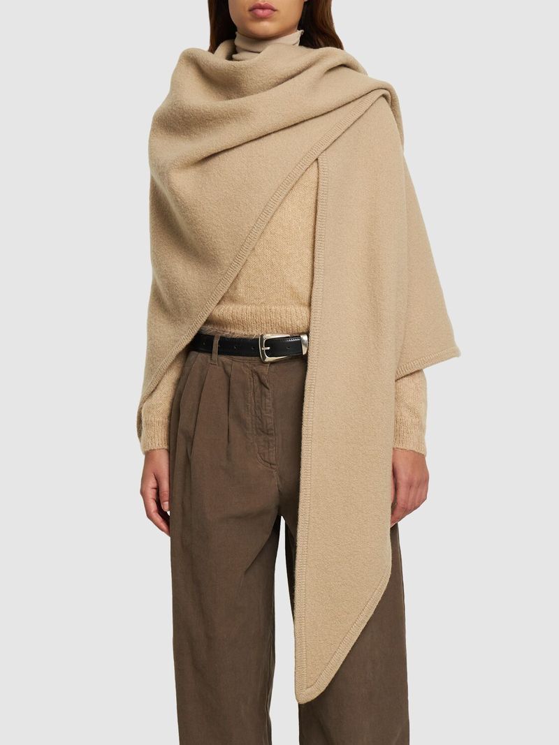 Totême Maxi Wool Triangle Scarf - Oat | Garmentory