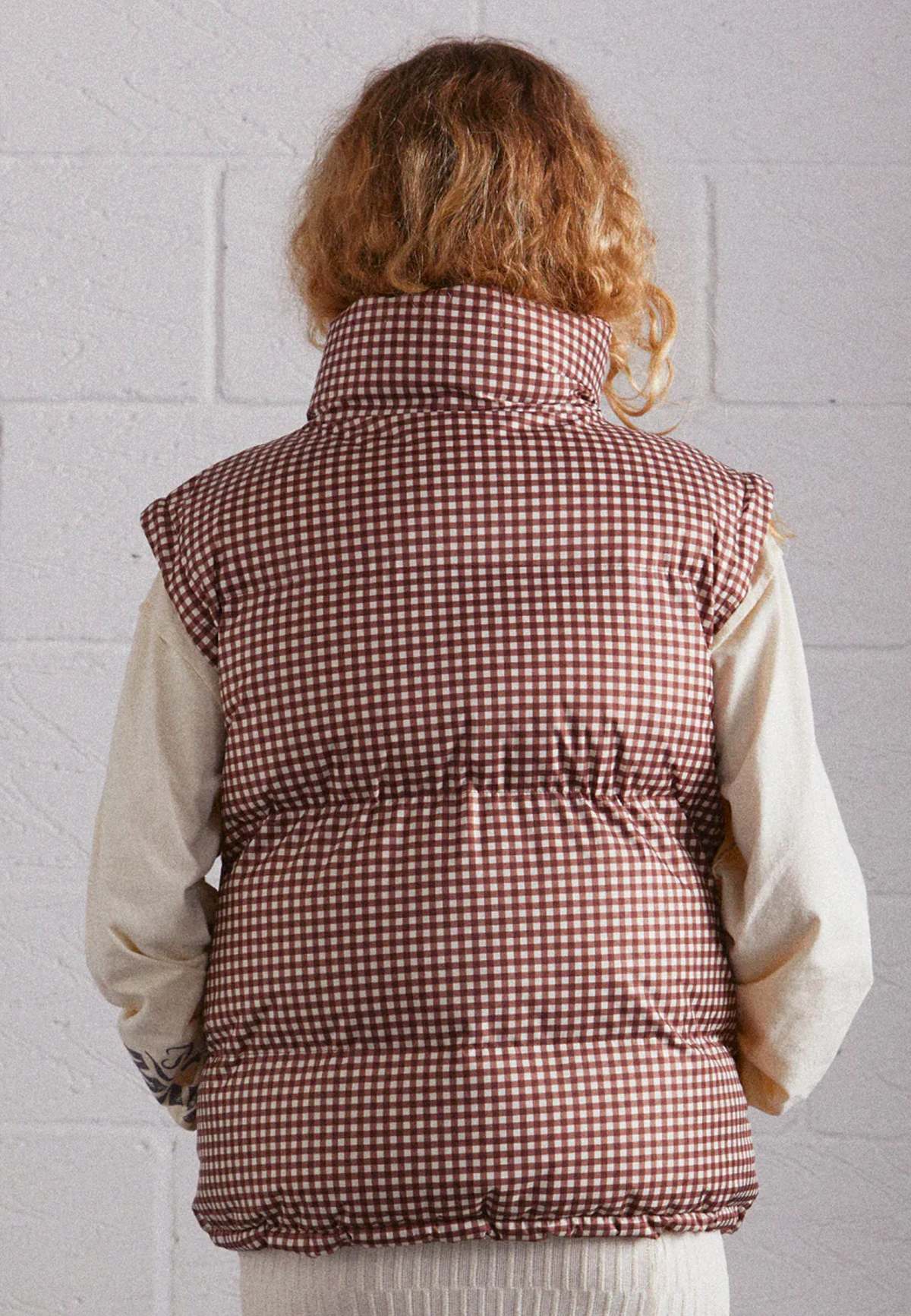 DAMSON MADDER Jennifer Check Puffer Jacket - Choc | Garmentory