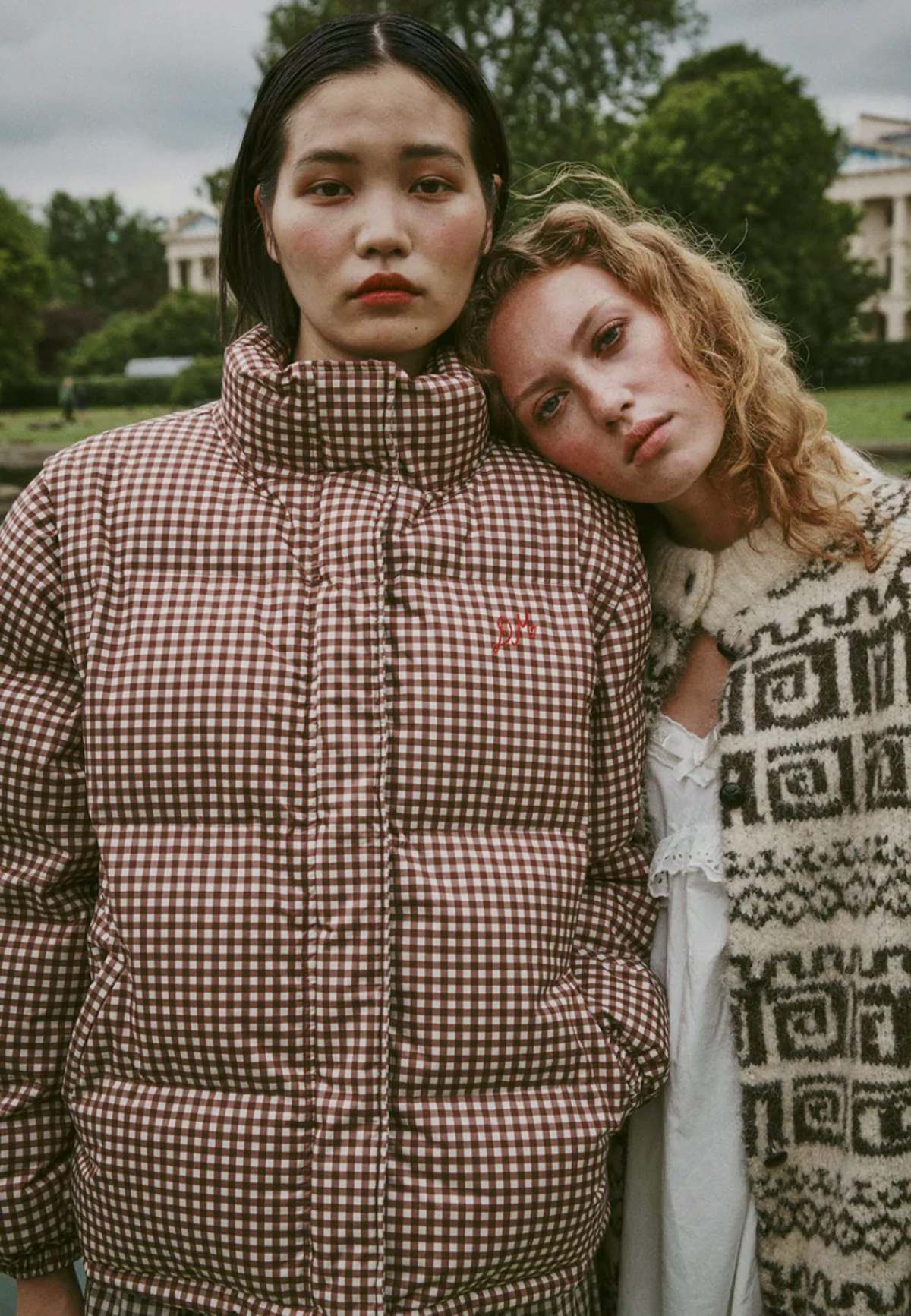 DAMSON MADDER Jennifer Check Puffer Jacket - Choc | Garmentory