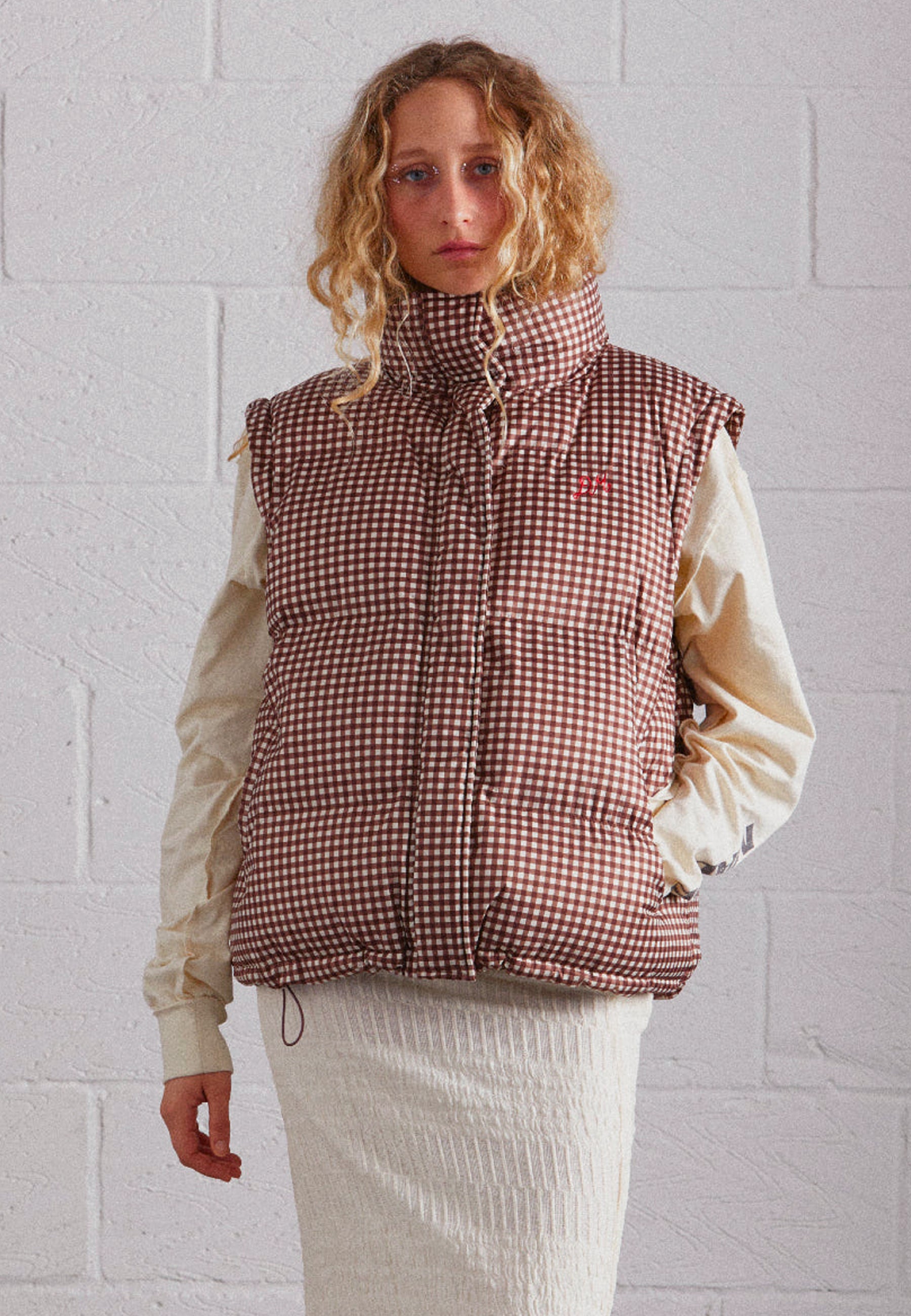 DAMSON MADDER Jennifer Check Puffer Jacket - Choc | Garmentory