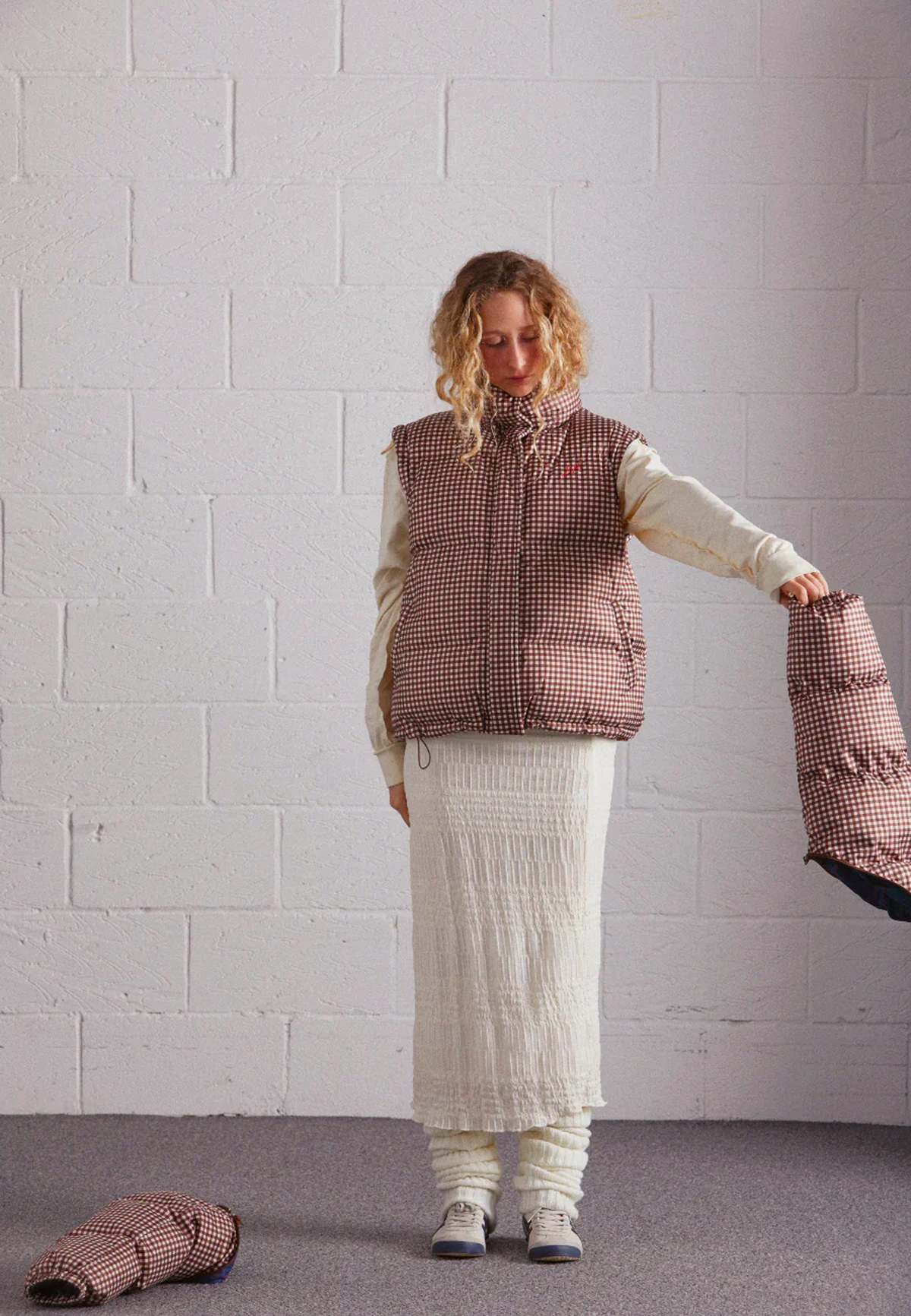 DAMSON MADDER Jennifer Check Puffer Jacket - Choc | Garmentory